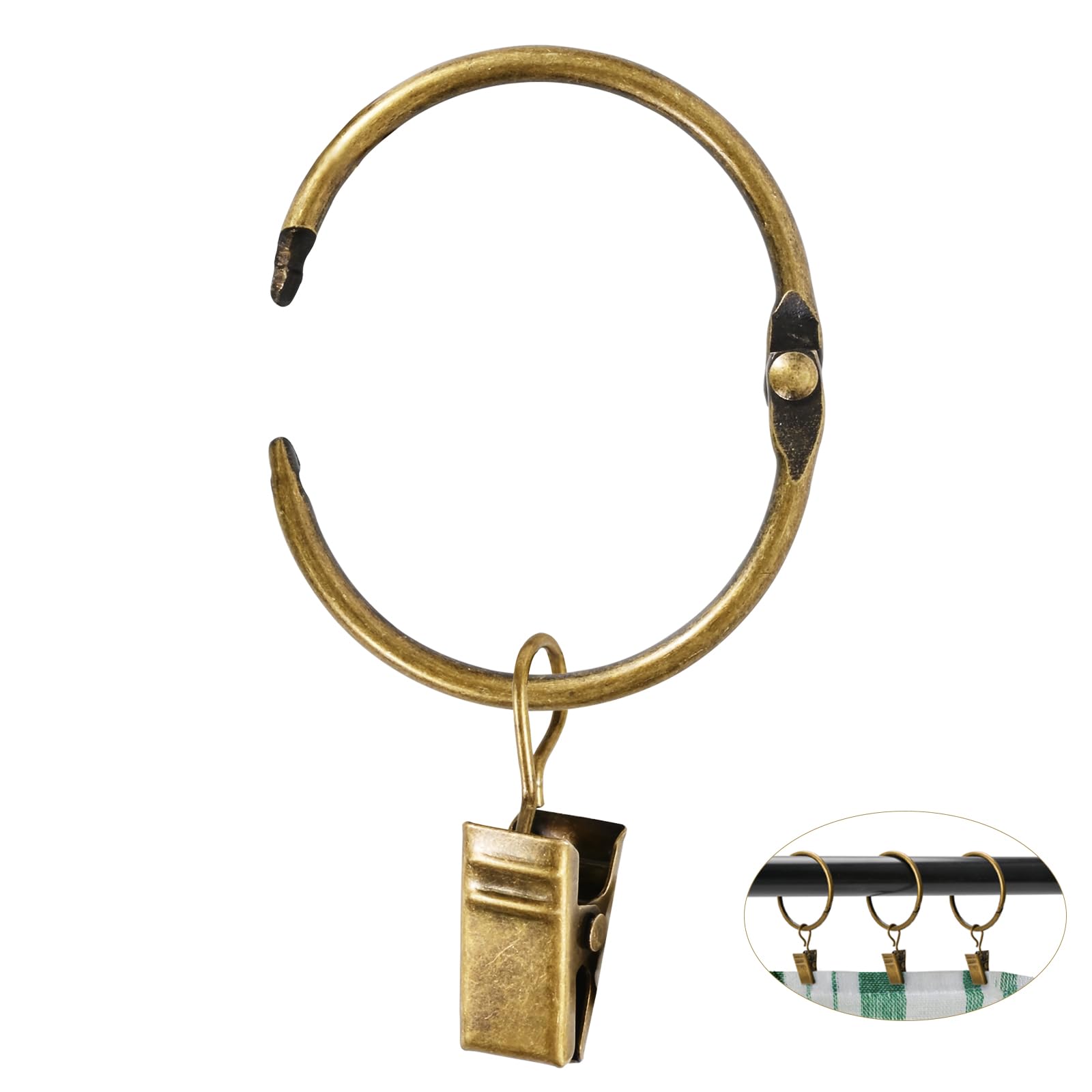 Amazon.com: 32 PCS Curtain Rings with Clips, Openable Drapery Metal ...