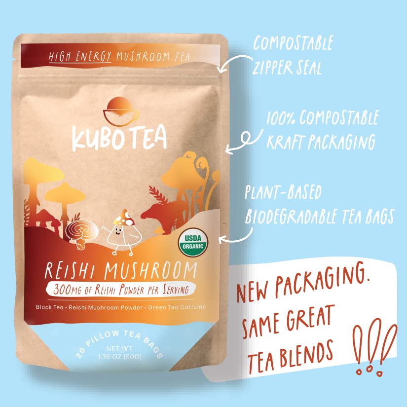 Kubo Tea, Mezcla orgánica de alta energía, alta cafeína, 20 porciones ...
