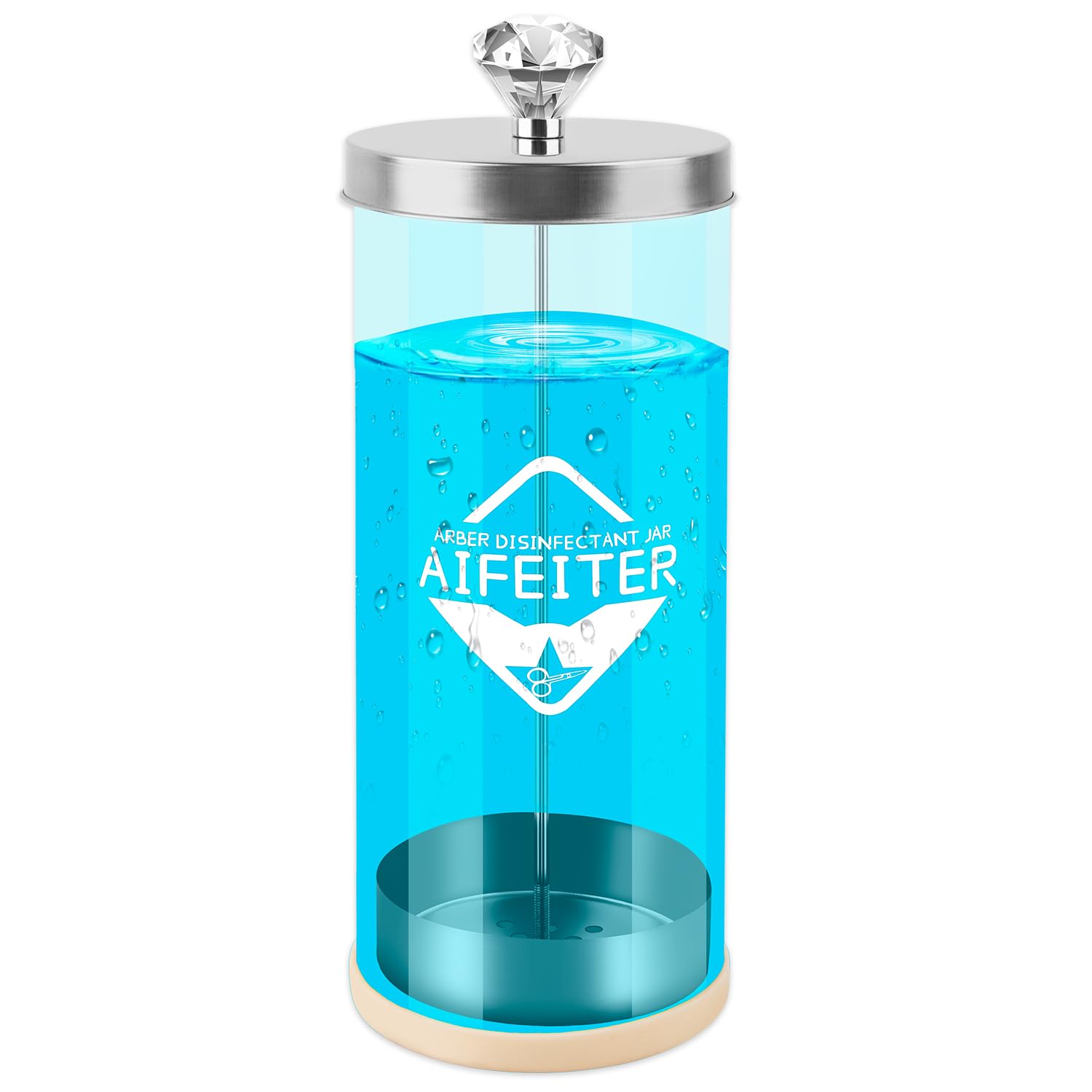 Amazon.com: Barbicide jar (42 oz) with Stainless Steel Tray, Barber ...
