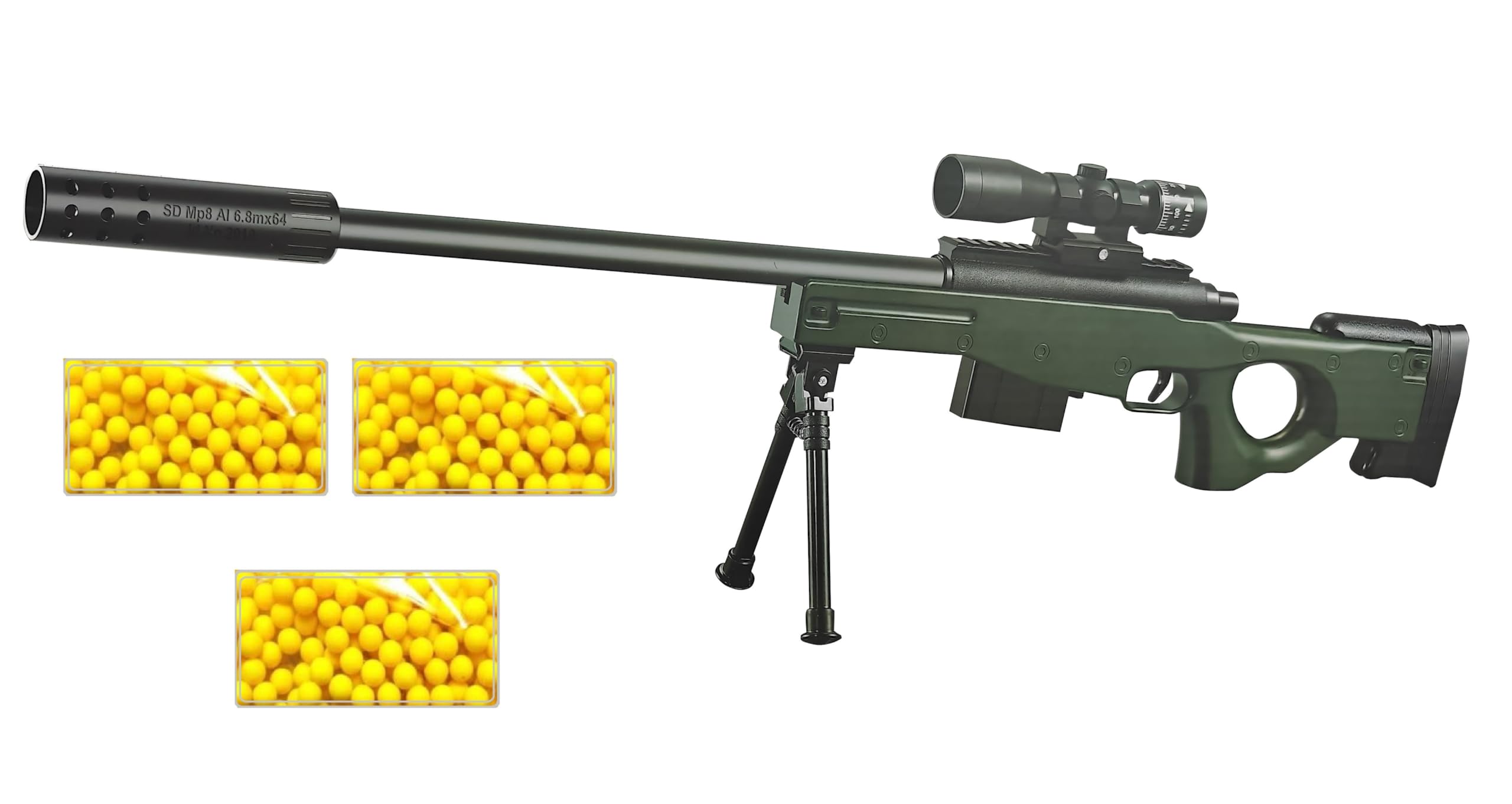 Buy IndusBay® 31 Inches AWM Toy with 2000 Pieces 6 MM Plastic BB ...