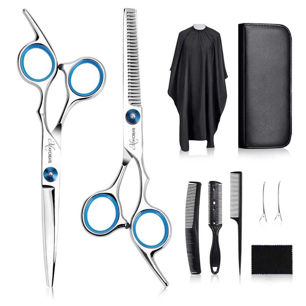 MAYCREATE ® Professional Hair Cutting Barber Scissors Kit - 6.7 Inch ...