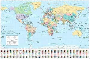 World Map Maxi Poster - Laminated : Amazon.co.uk: Home & Kitchen