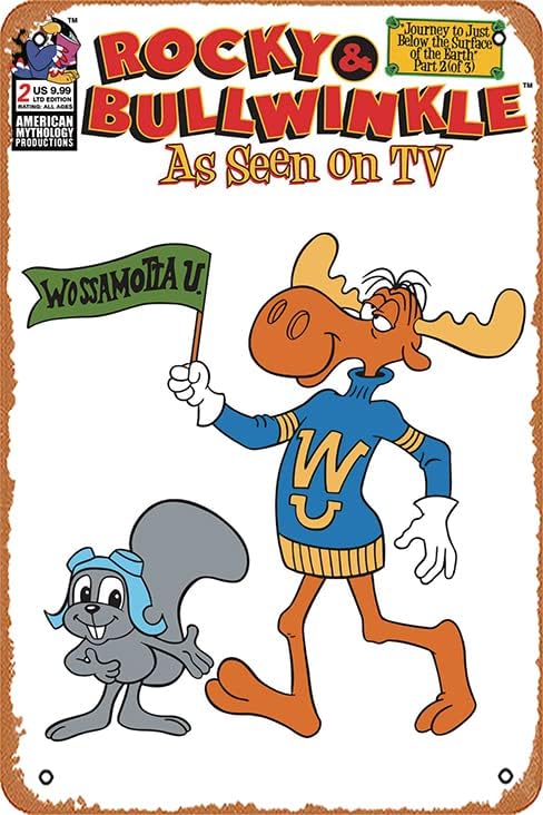 Amazon.com: AirBnk Retro Classic Cartoon Metal Tin - ROCKY & BULLWINKLE ...