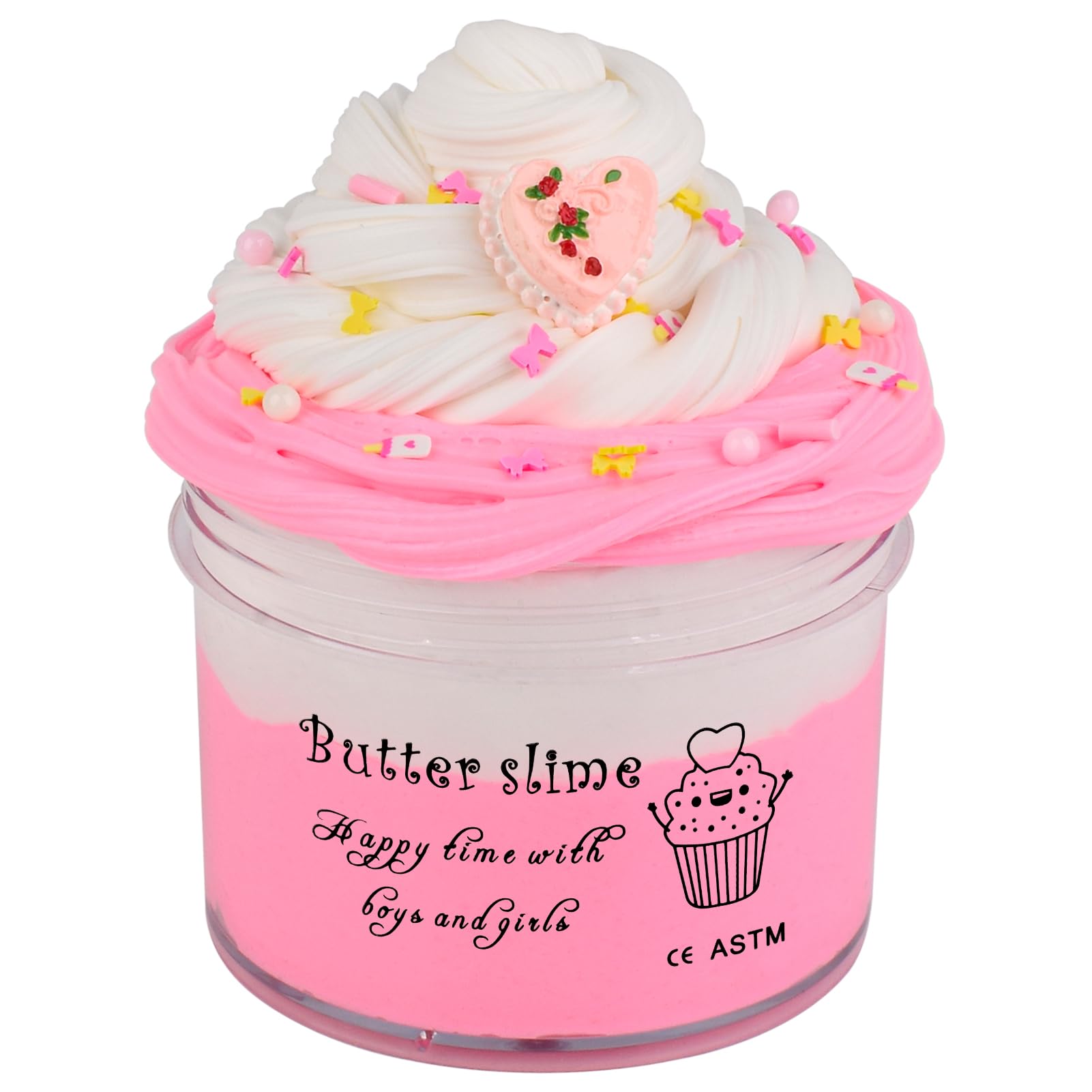 Amazon.com: Butter Slime Kit for Girls,Pink Cake Slime for Boys,Super ...
