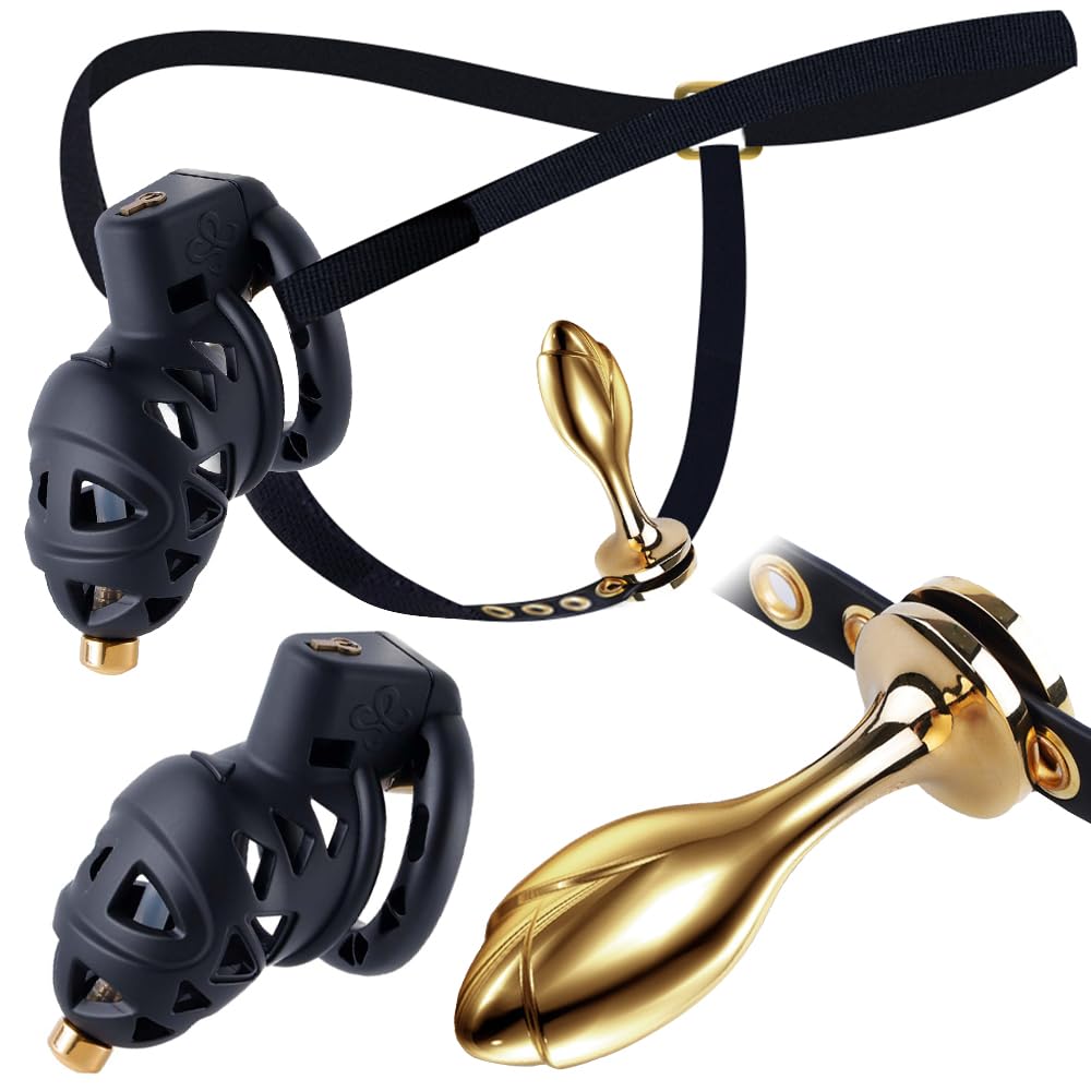 Amazon.com: Heuceo Male 3D Cock Cage Set with 4 Cock Rings, Silicone ...