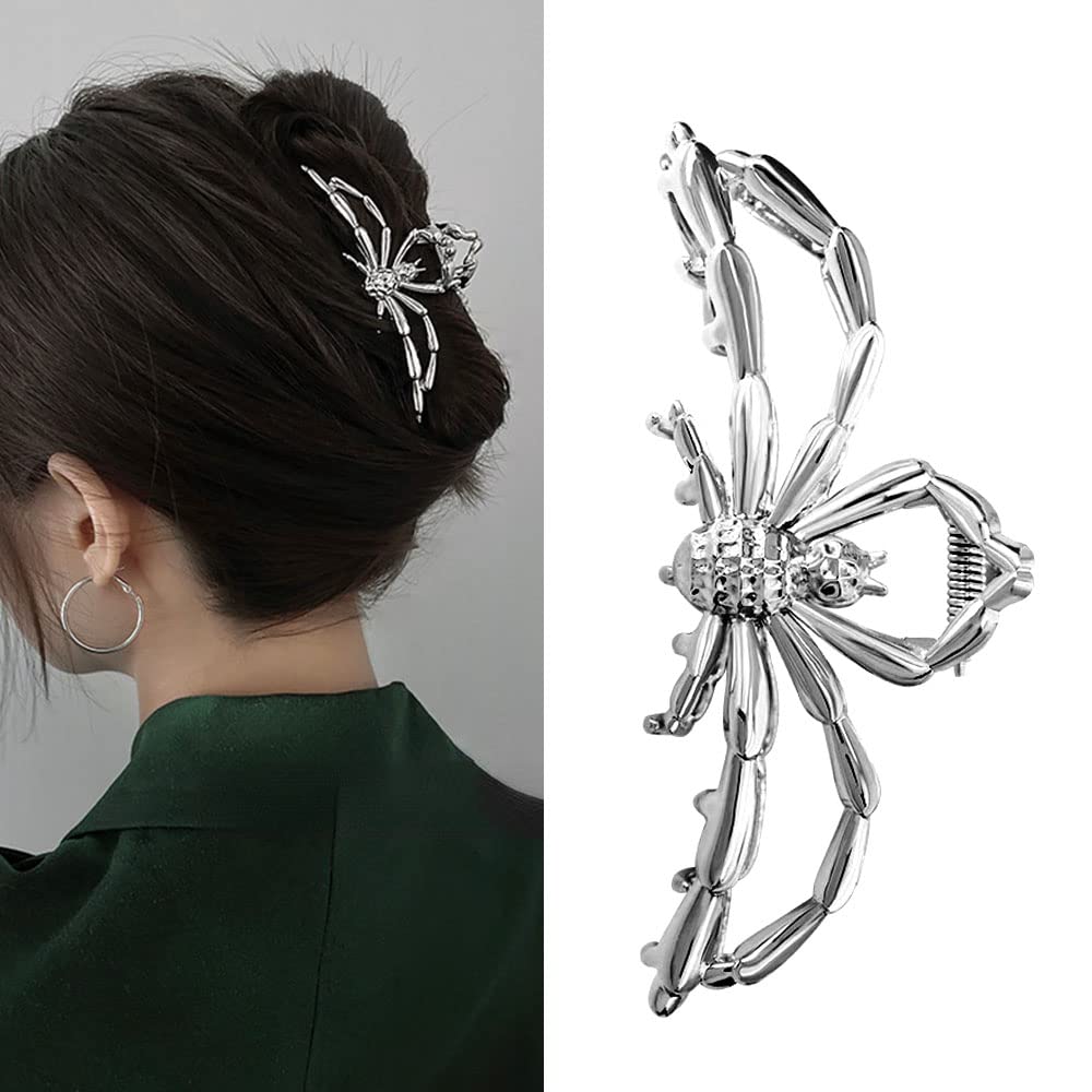 Spider Hair Clips, Claw Clips for Women and Girls, French Silvery Large ...
