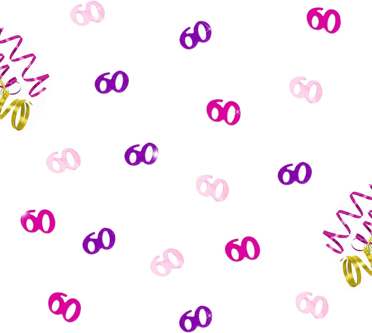 Oblique-Unique® 60th Birthday Anniversary Confetti Pink Purple Table ...