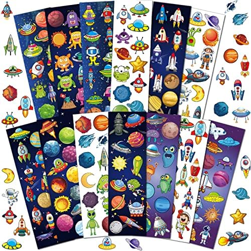 Amazon.com: 24 Sheets Space Themed Sticker Set - 8 Planets, Astronauts ...