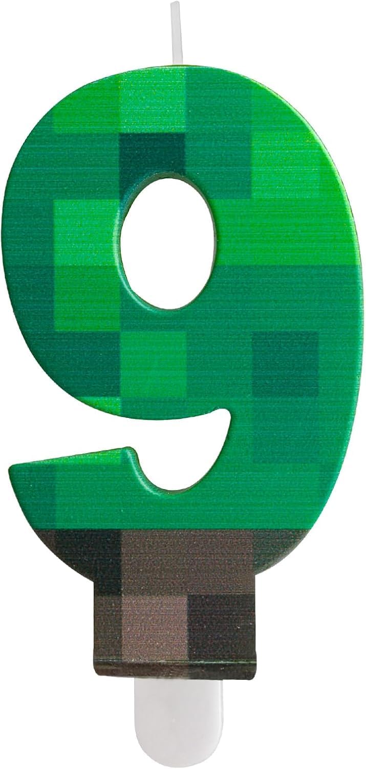 Yiran Numbe 9th Birthday Numbe Candles, Video Game Green Number 9 ...