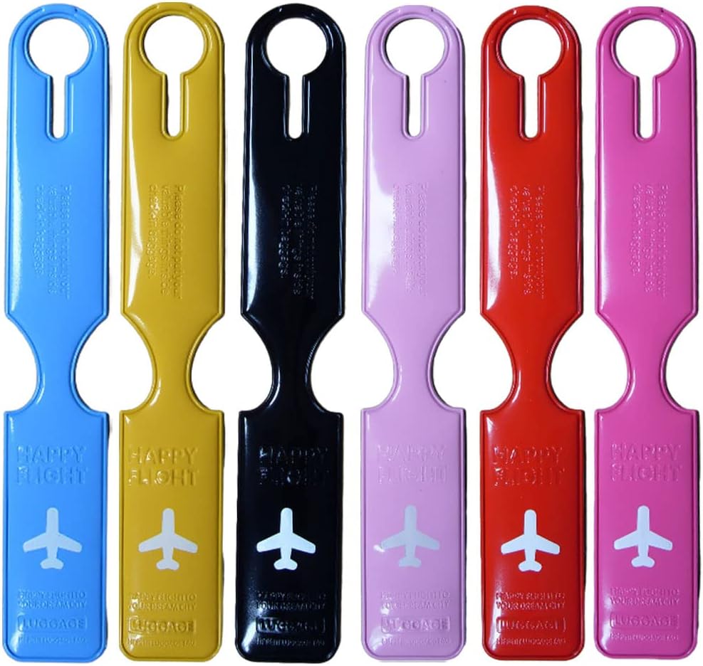 6 Pièces Étiquettes pour Valises Avion, Étiquettes Bagages PVC ...