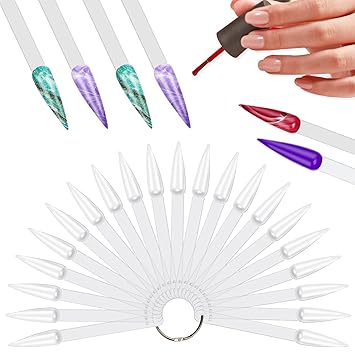 Amazon.com: Fansunta 300 Pieces Nail Swatch Sticks Stiletto, Nail ...