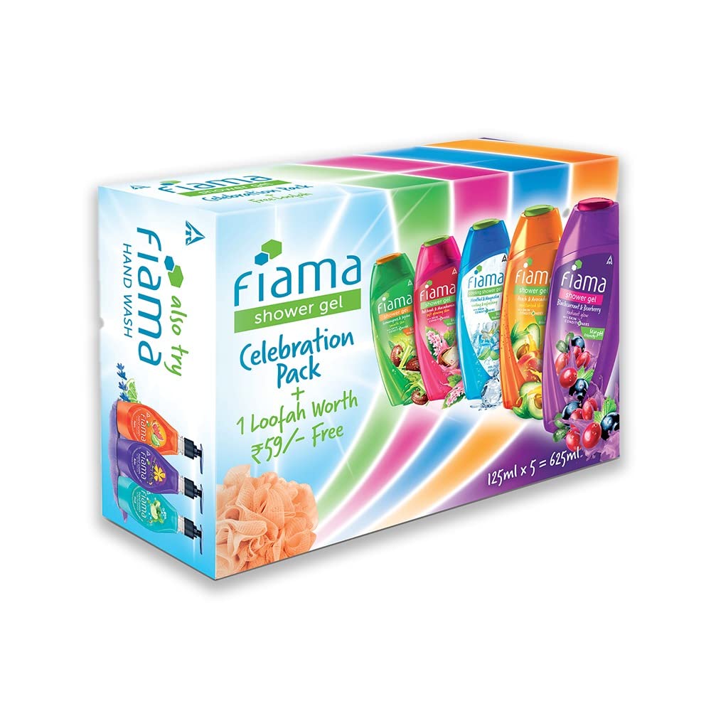 Buy Fiama Celebration Pack with 5 Unique Body Wash Shower Gels, 625ml ...
