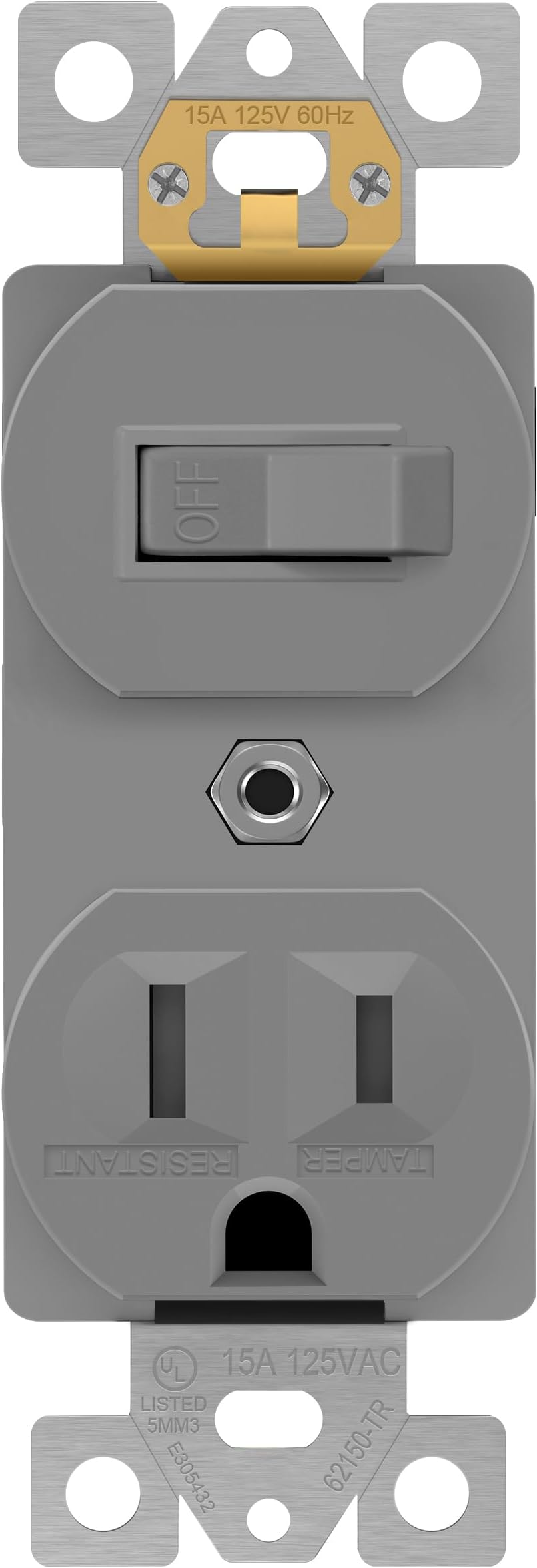 EATON Wiring TR291W 15 Amp 120V 5-15 3-Wire Combination Receptacle ...