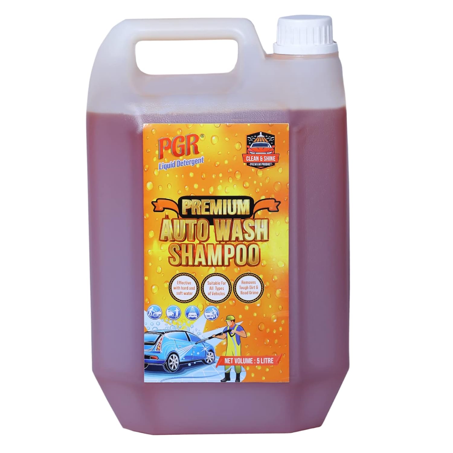 PGR liquid detergent High-Foaming Car Shampoo 5 Litre - Ph Neutral ...