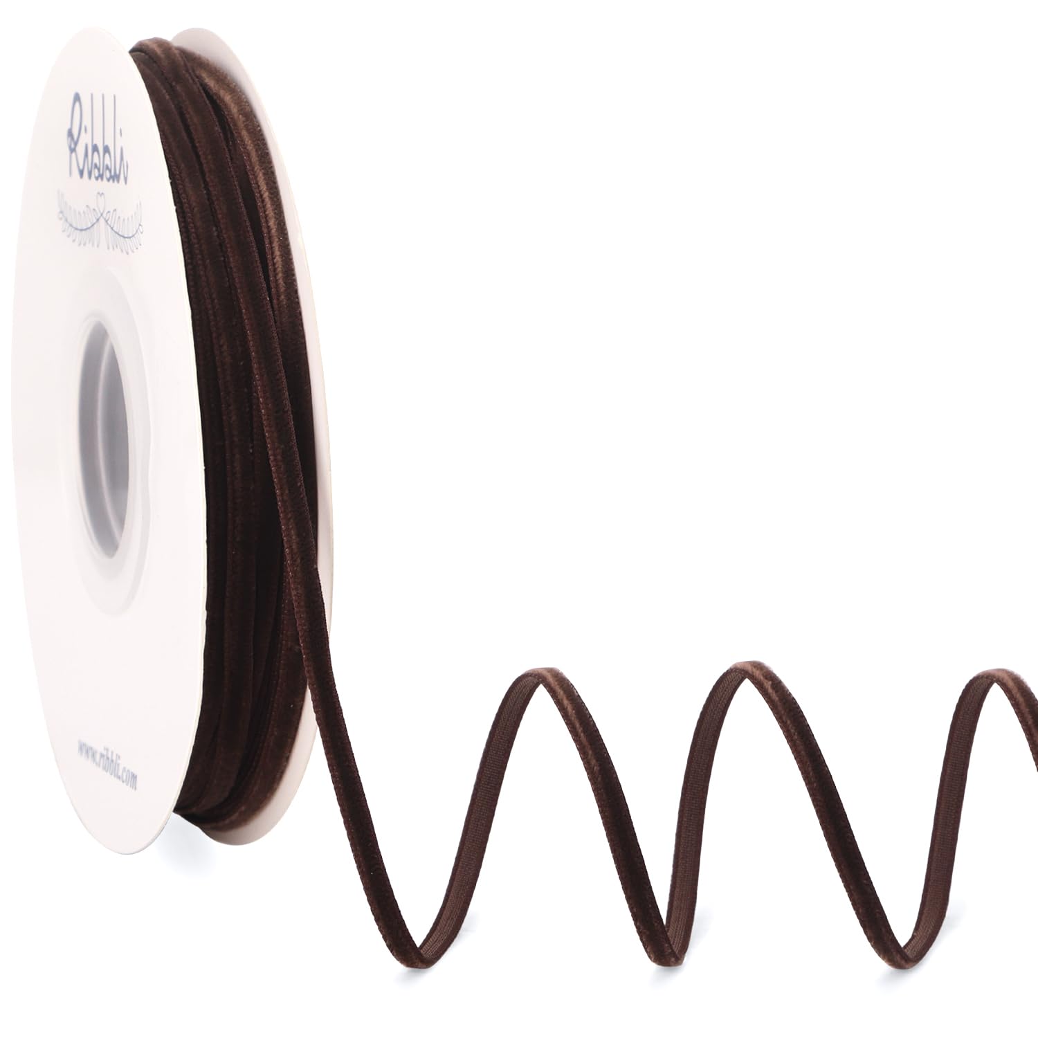 Snapklik.com : Brown Velvet Ribbon 1/8 Inches Continuous 25 Yard Spool ...