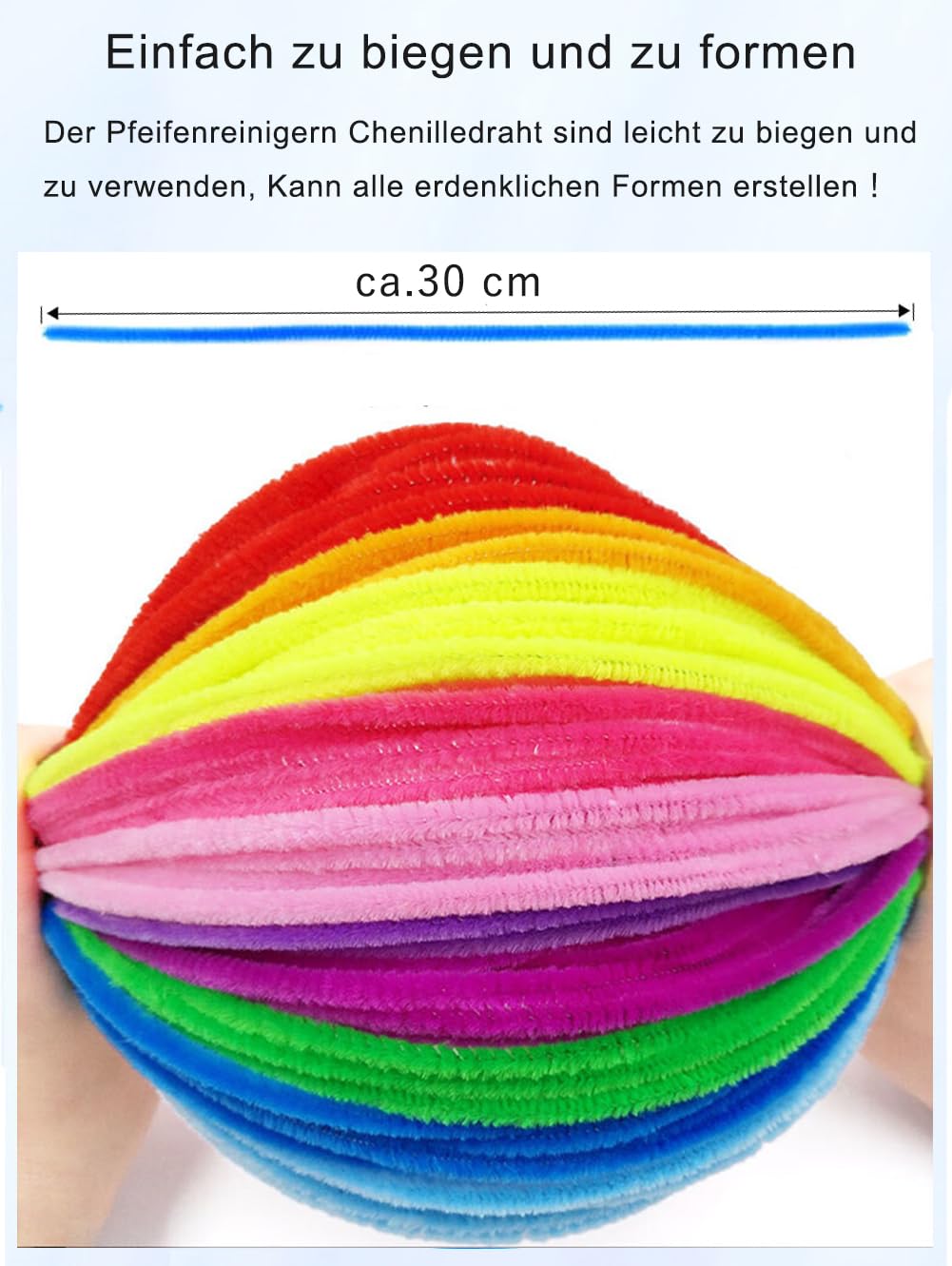 100pcs Green Pipe Cleaners, 30cm x 6mm long Craft Pipe Cleaner, Pipe ...