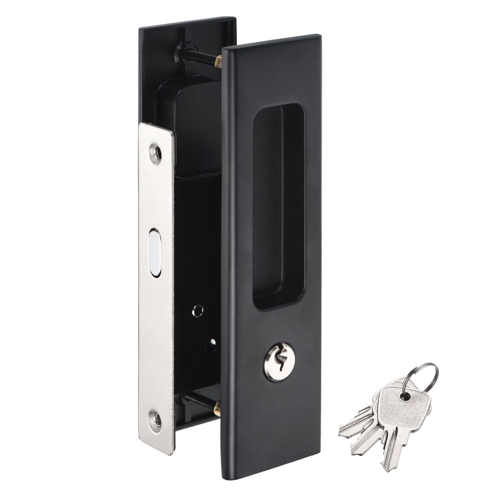 PATIKIL Sliding Door Lock Invisible Recessed Handle Latch Pocket Door ...