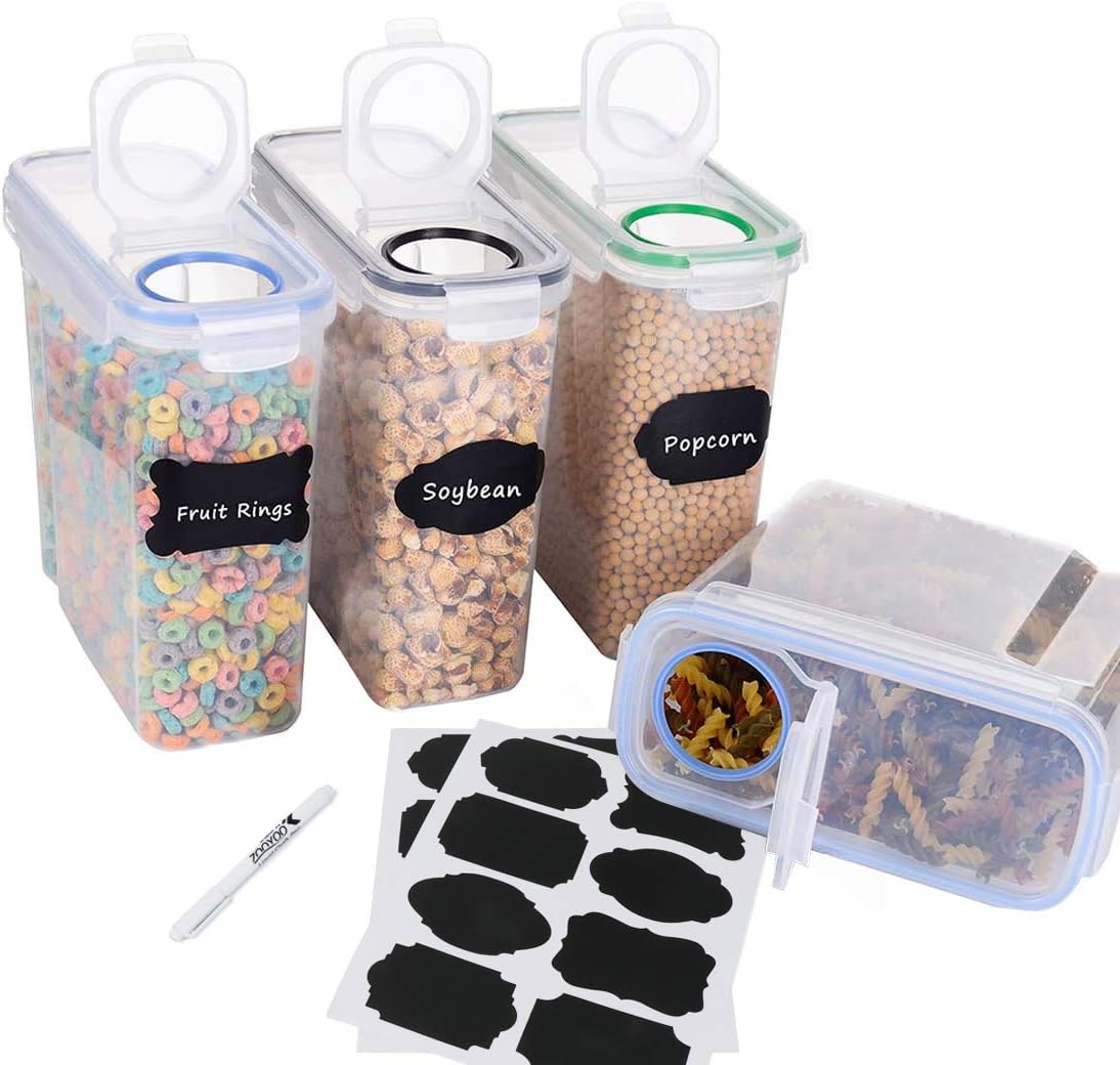 Amazon.com: Homrealm Cereal Container Storage 4pcs,Airtight Food ...