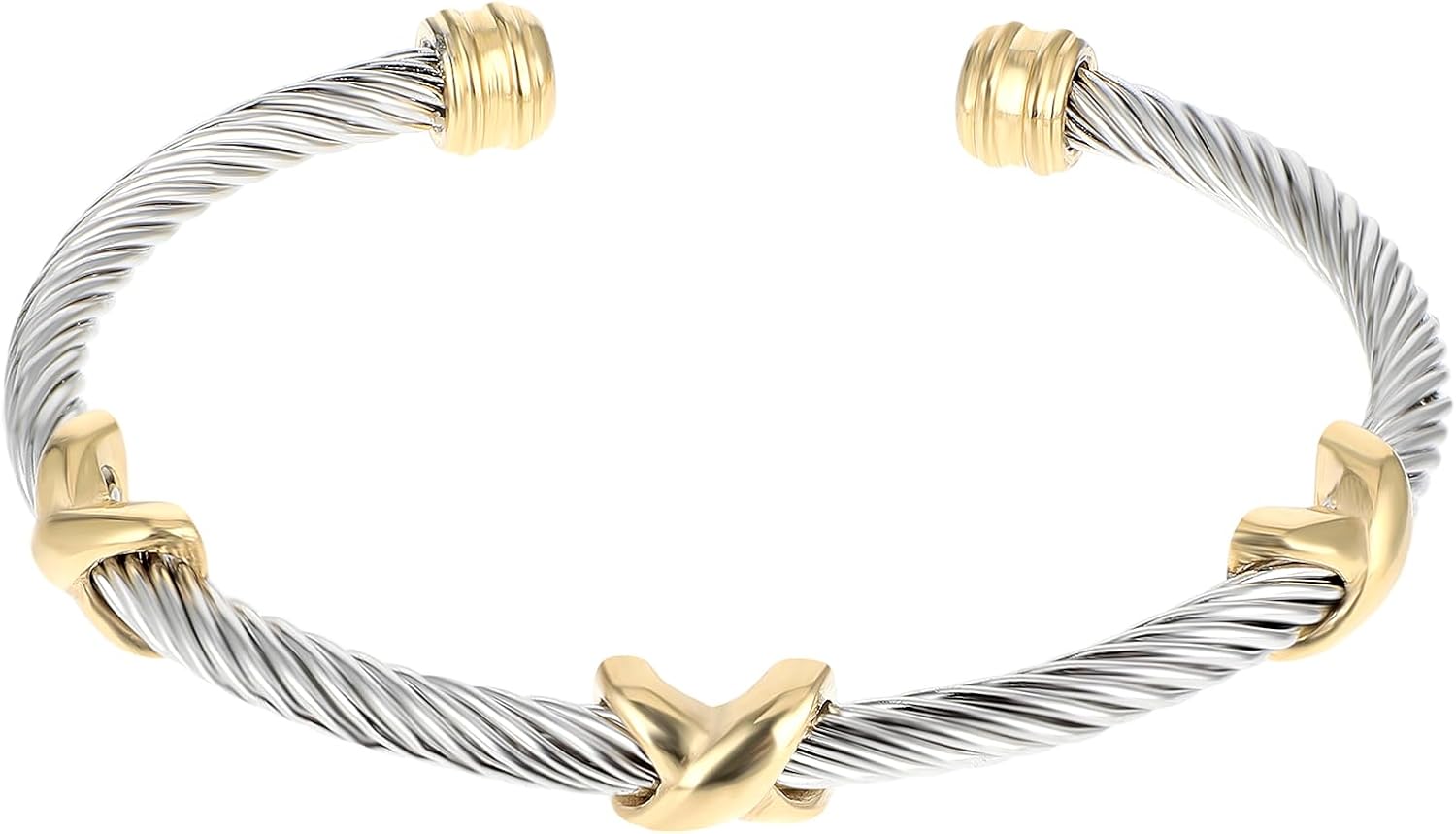 Amazon.com: Mabor Cable Bracelets for Women Stainless Steel Twisted ...