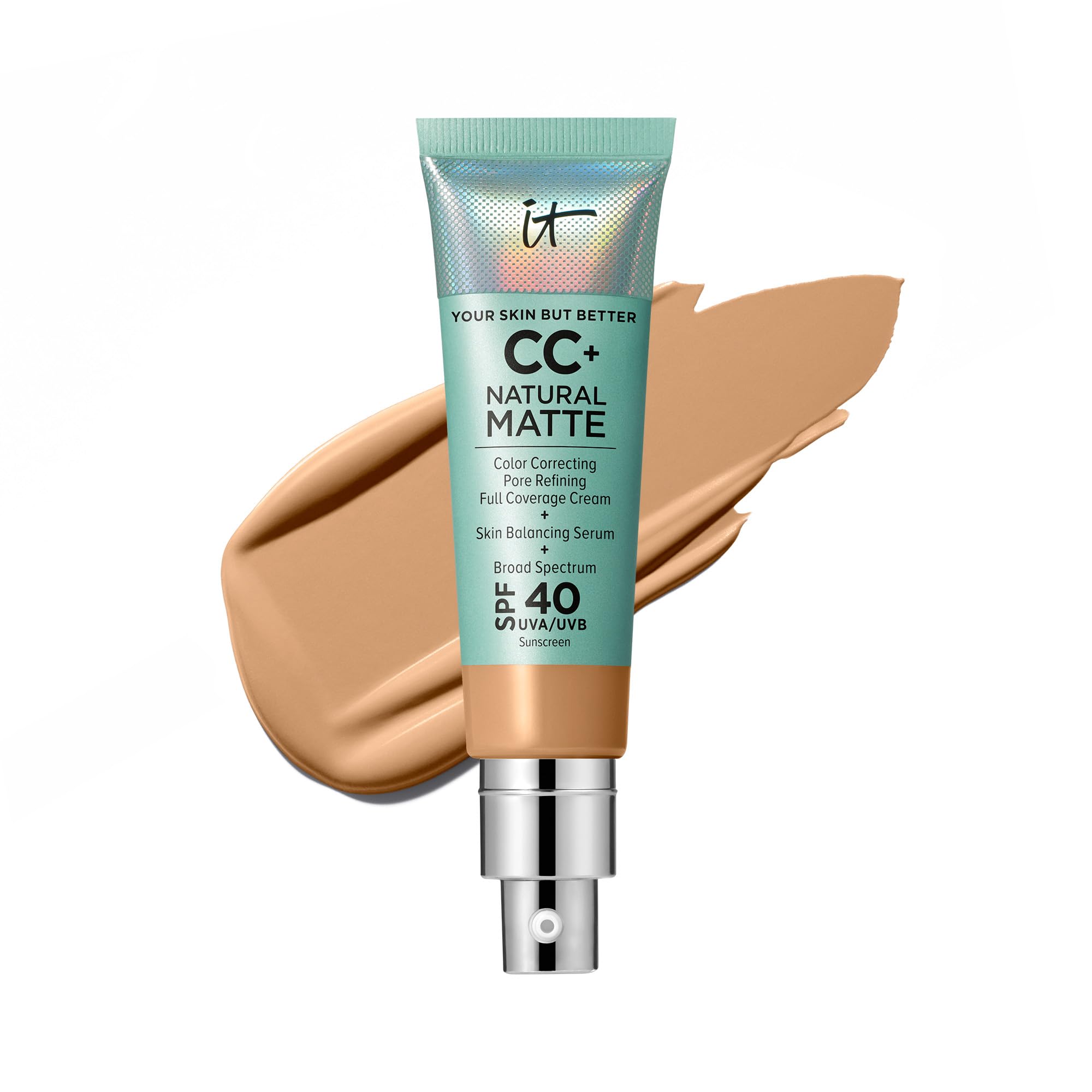 Amazon.com: IT Cosmetics CC+ Cream Natural Matte Foundation with SPF 40 ...