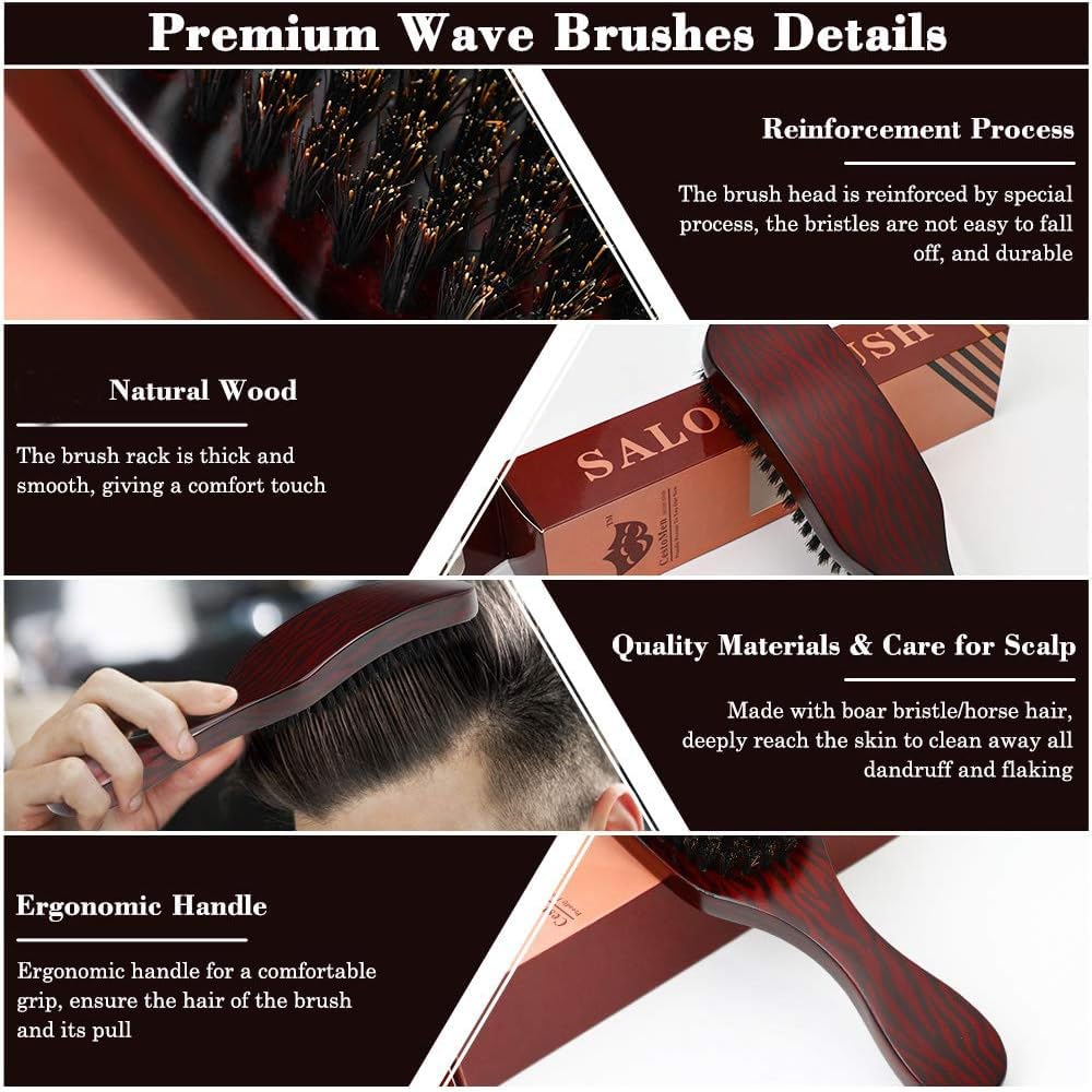 Snapklik.com : Wave Hair Brush, Wood Handle Paddle Hair Brush, Natural ...