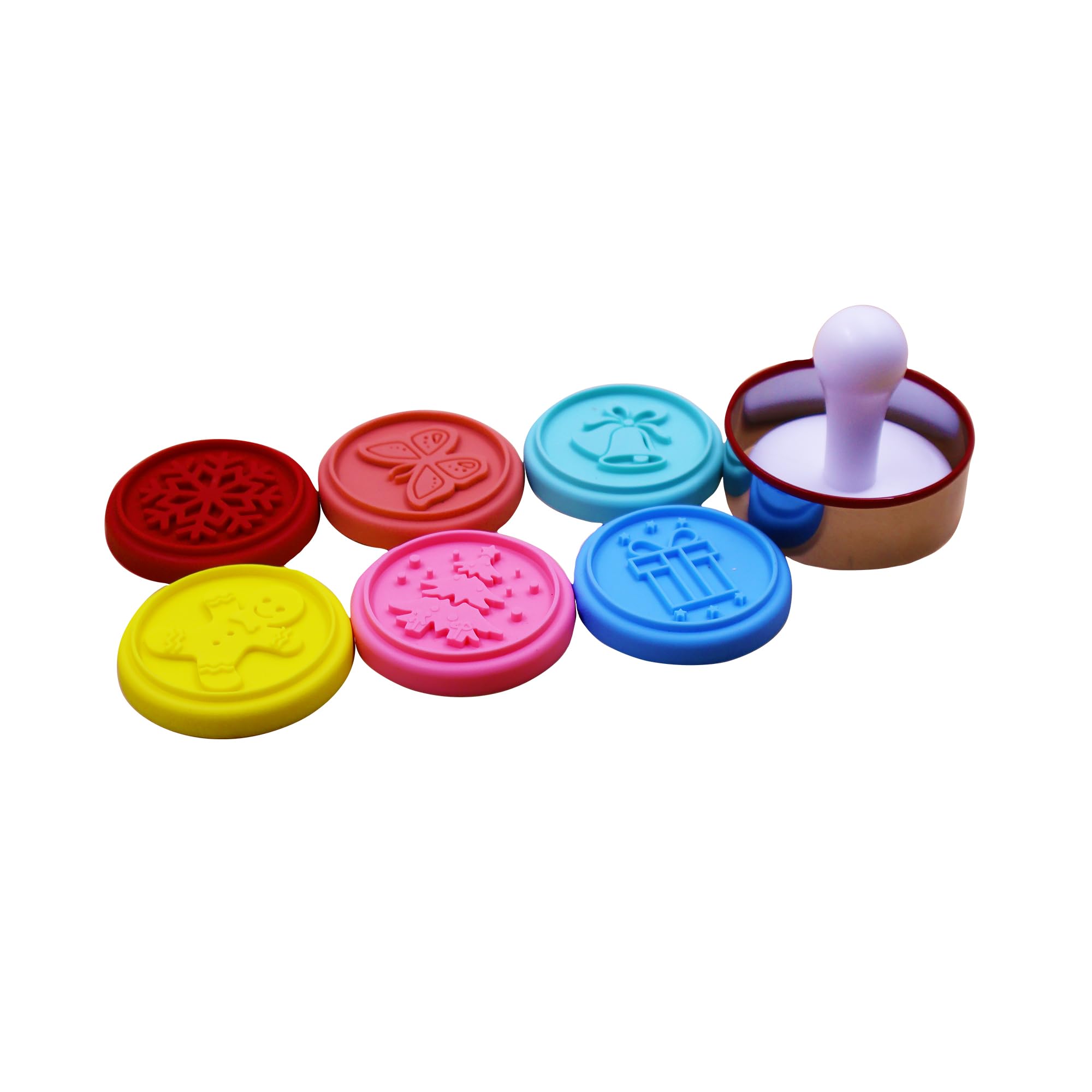 Amazon.com: 6 Pcs Christmas Cookie Stamps Colorful Silicone Cookie ...