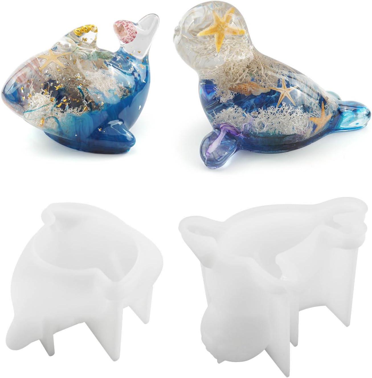 Amazon.com: 2PCS 3D Betta Fish Silicone Molds,Large Animal Mold for ...