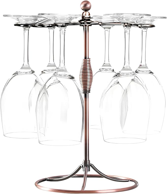 Amazon.com: GeLive Bronze Wine Glass Holder Stand, Antiqued Countertop ...