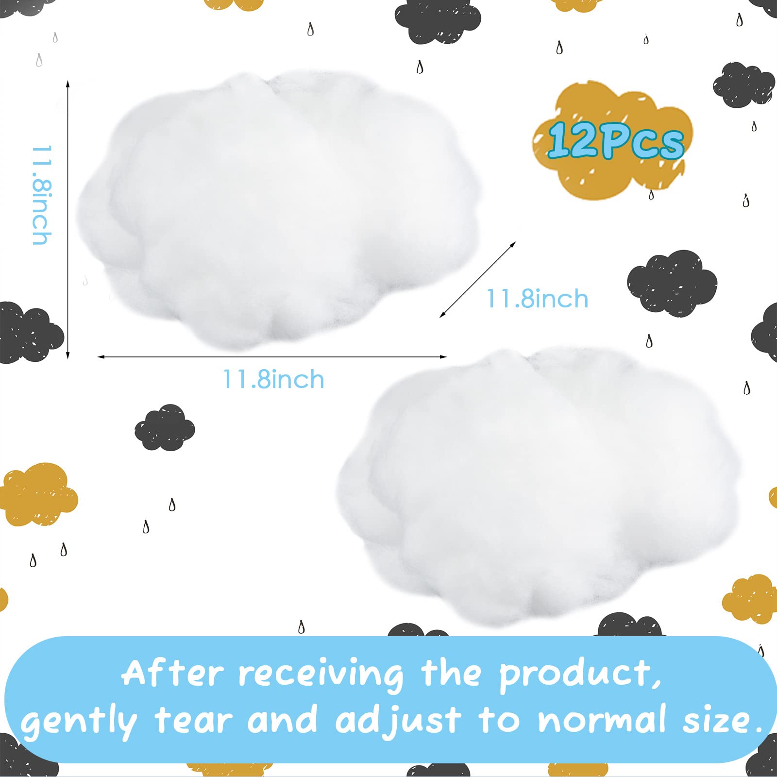 Jetec Artificial Cloud Props Imitation 3D Cloud Hanging Decorations ...