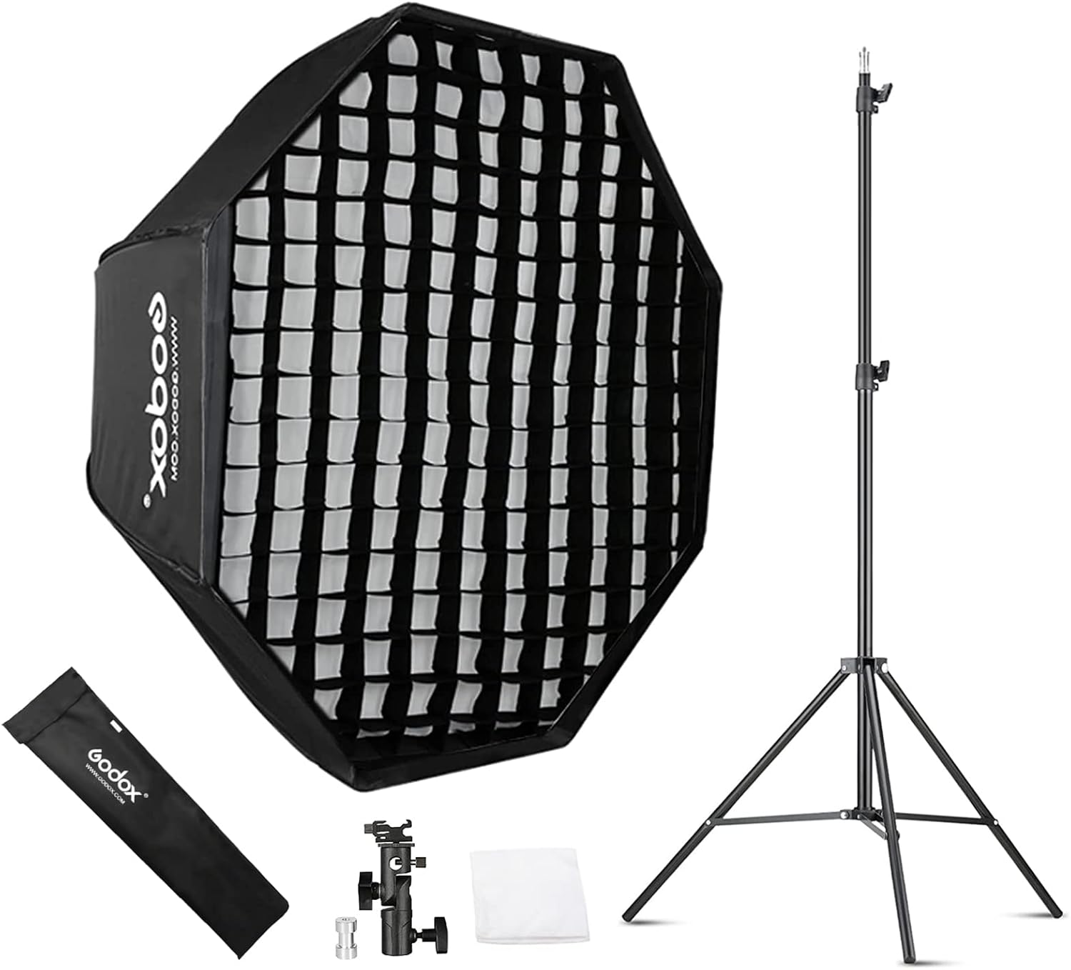 Godox 120 cm achteckiger Regenschirm-Softbox-Set mit Gitter, 2 m ...