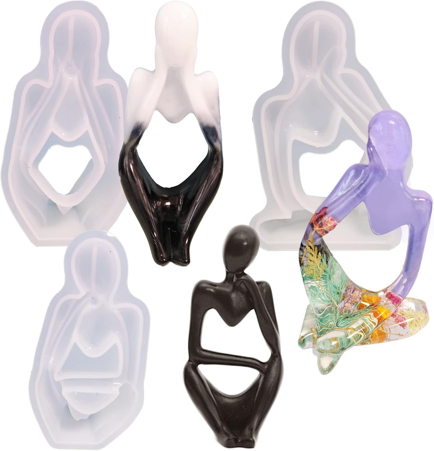 Amazon.com: DIYBravo 3pcs Silicone Body Molds Human Thinker for Resin ...