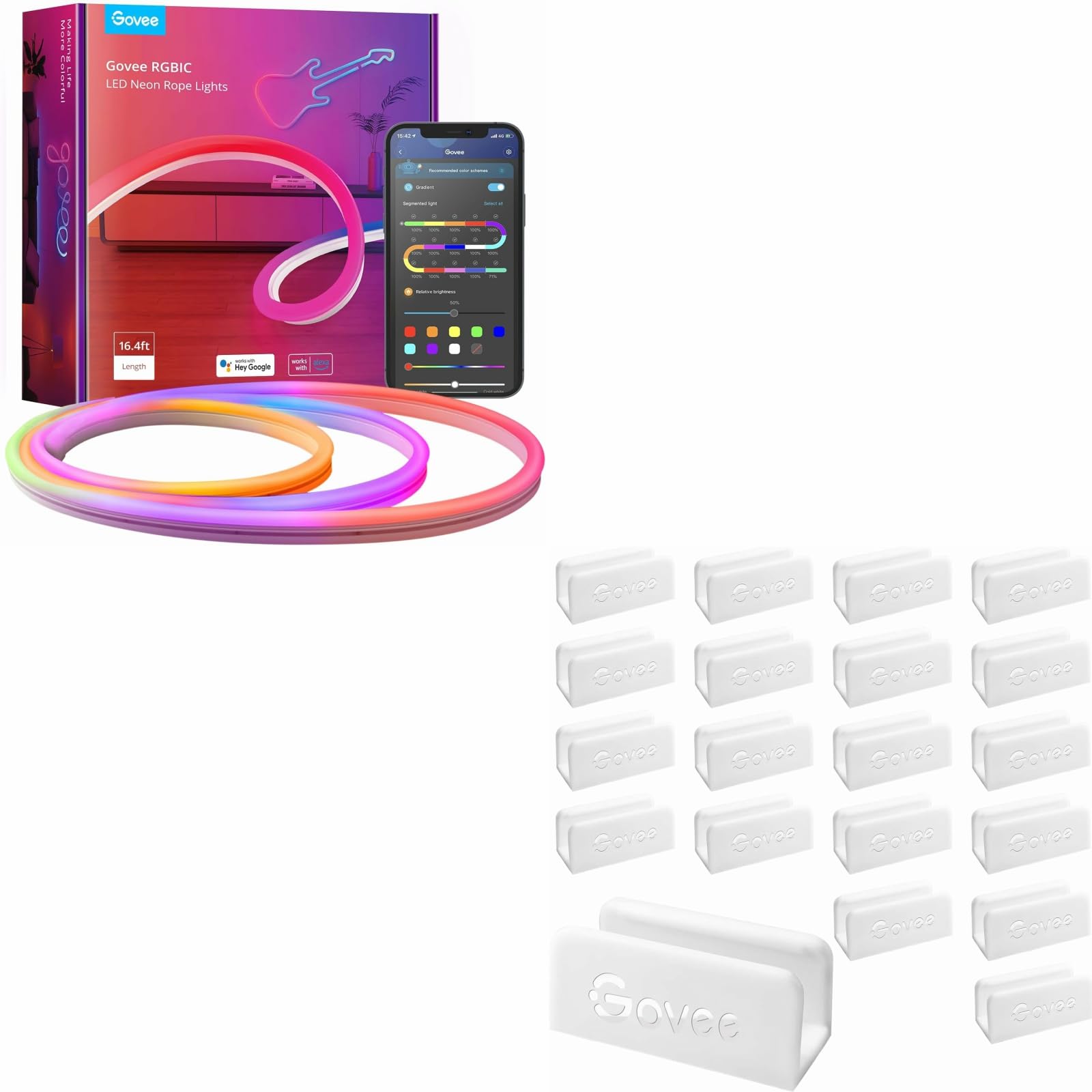 Amazon.com: Govee RGBIC Neon Rope Light, 10ft LED Strip Lights, Music ...