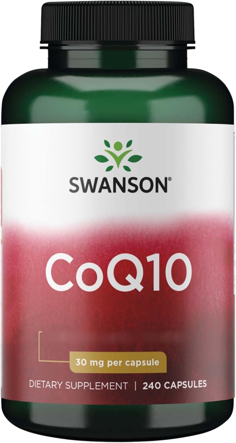 Swanson, CoQ10 (Coenzyme Q10), 30mg, Ubiquinone, 240 Capsules, High-Dose, Soy-Free, Gluten-Free ...