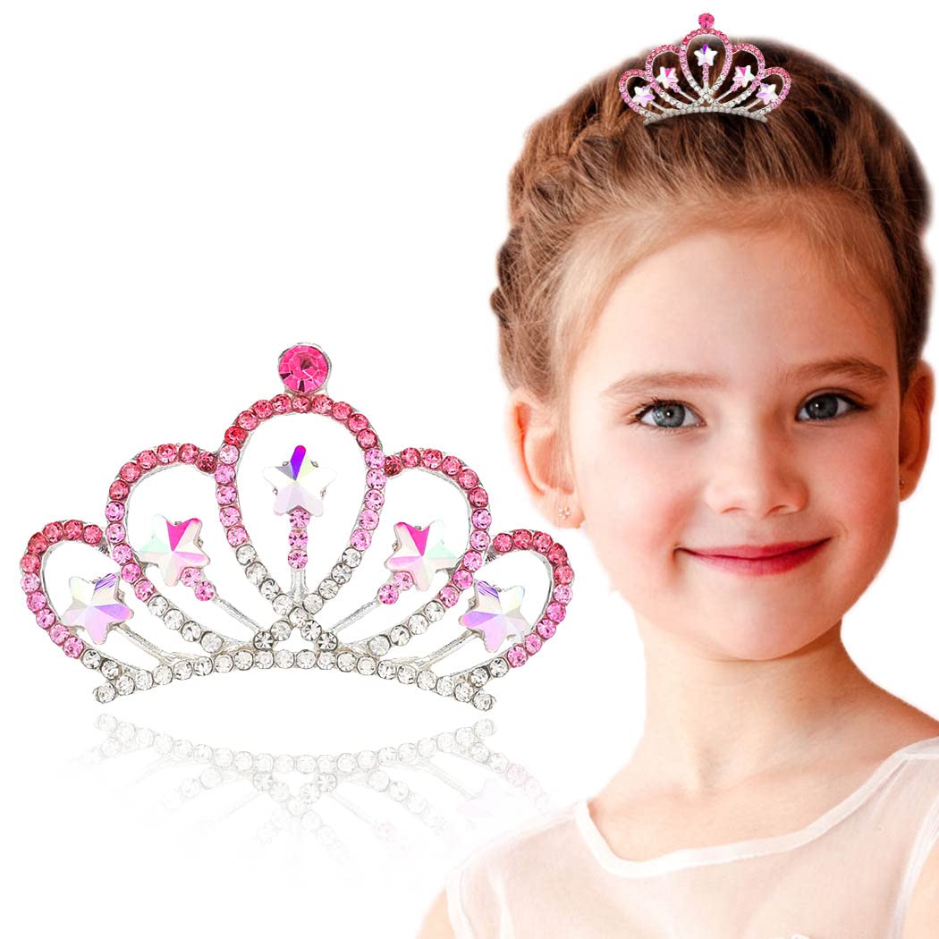 Amazon.com: Kilshye Silver Tiara Comb Girls Princess Tiaras Haircomb ...