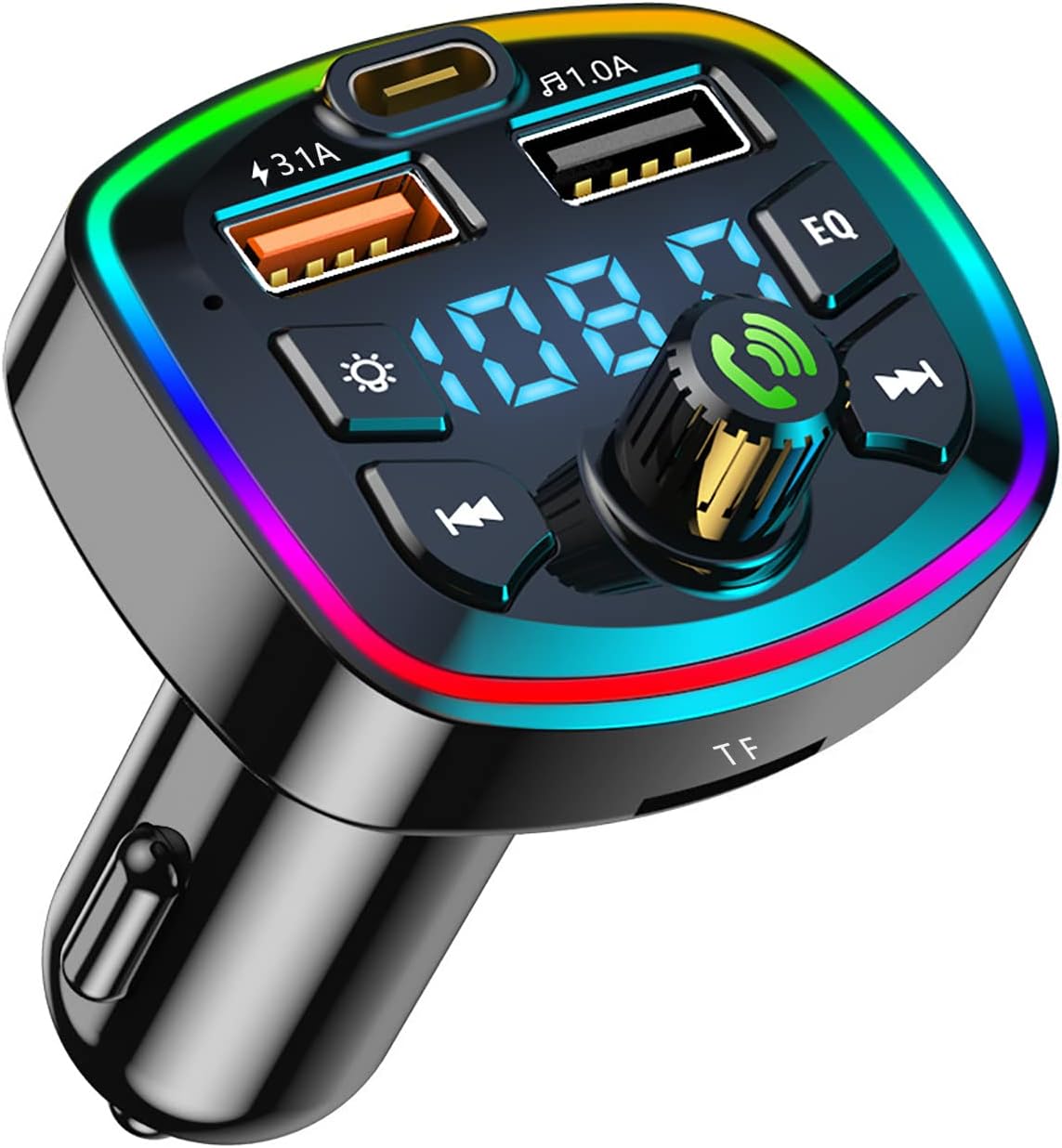 Xingdianfu Transmisor FM para coche, Bluetooth, cargador de coche para ...