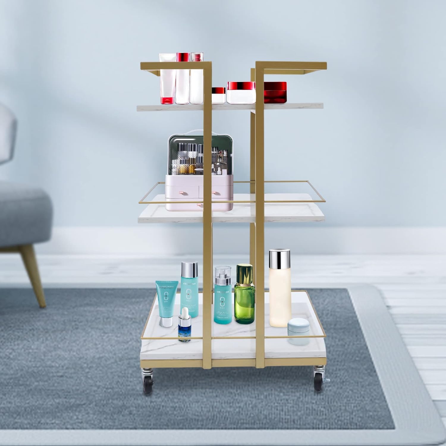 Amazon.com: Utility Manicure Trolley Metal Storage Rolling Barber Cart ...