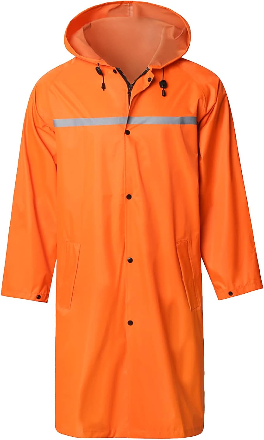 Amazon.com: Mens Long Hooded Safety Rain Jacket Waterproof Emergency ...