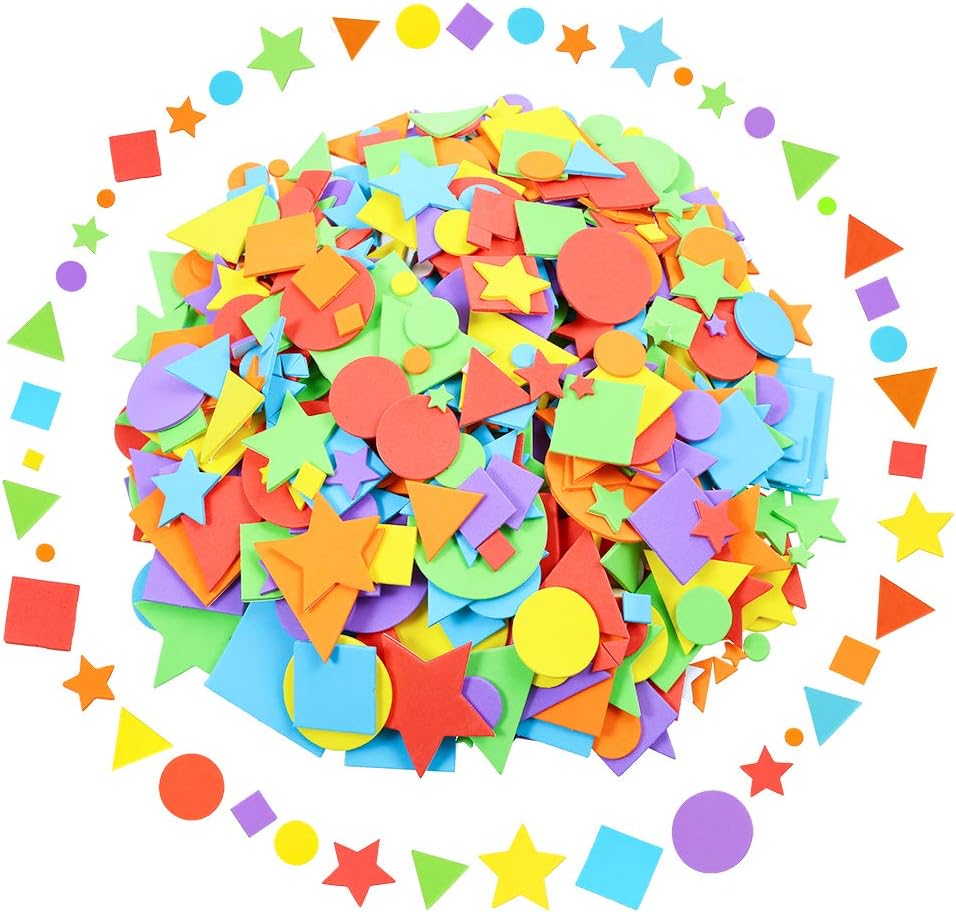Amazon.com: Sntieecr 1500 Pieces Assorted Colors Foam Geometry Stickers ...