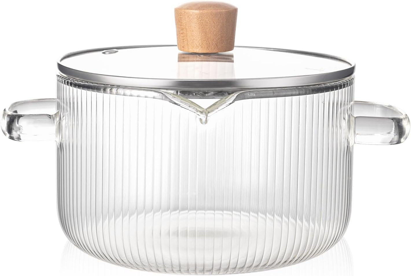 Amazon.com: Glass Cooking Pot with Lid - 1.6L(54oz) Heat Resistant ...