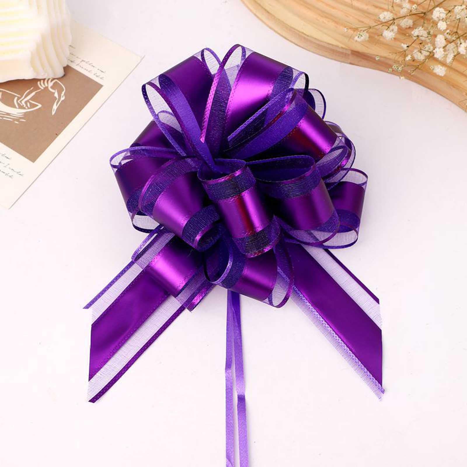 Amazon.com: GAKA 10 Pieces Purple Pull Bow, Large Pull Bows for ...