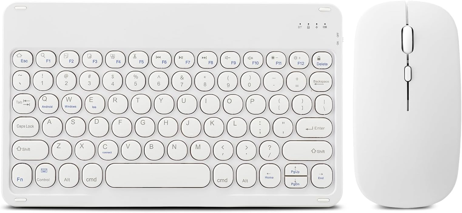Amazon.com: Ultra-Slim Bluetooth Keyboard and Mouse Combo Rechargeable ...