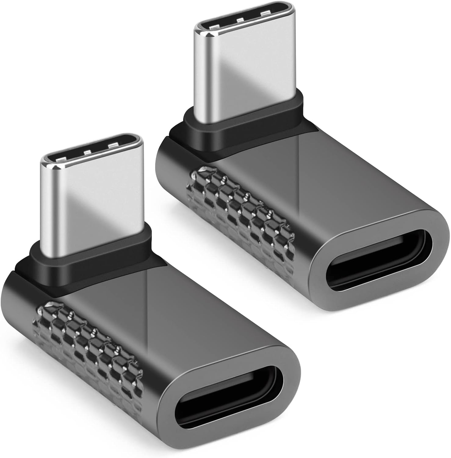 USB C to USB C Right Angle Adapter (2 Pack), USB C 90 Degree Female to ...