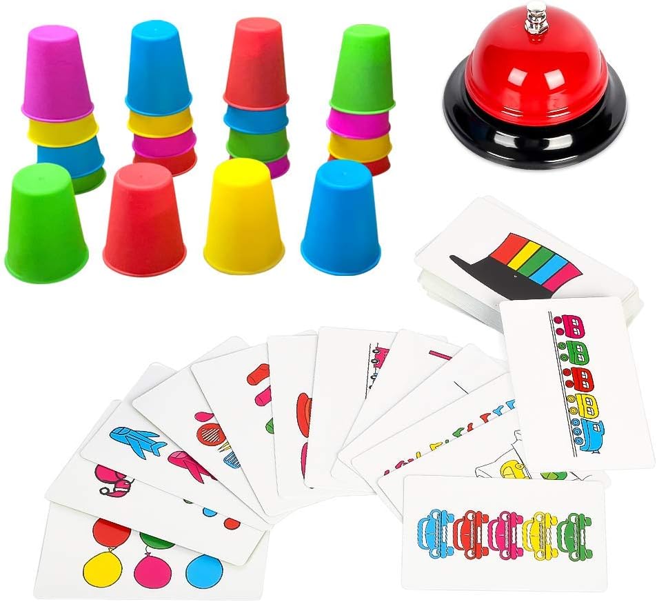 Youwo Quick Cups Games, Stacking Cups Set with 54 Picture Cards, 20 ...