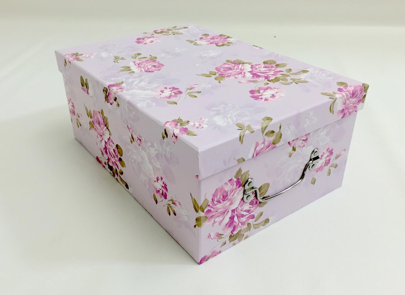 Gorgeous Lilac And Floral Cardboard Storage Box - Large : Amazon.co.uk ...