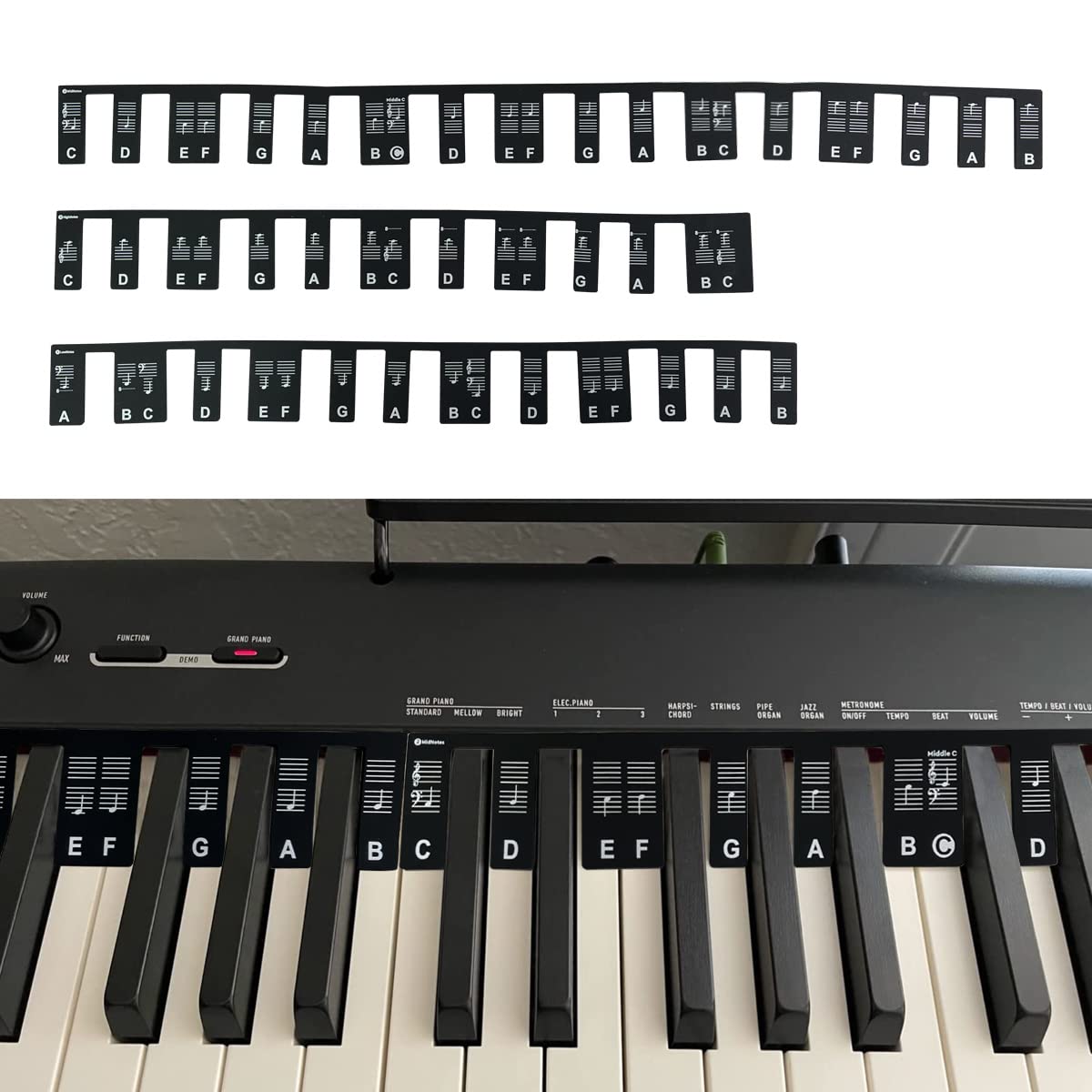 Snapklik.com : Piano Keyboard Note Labels Piano Notes Guide For ...