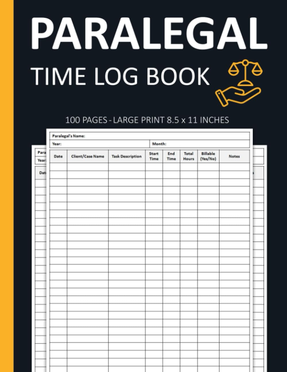 Paralegal Time Log Book: Law Firm Time Sheet Journal | For Paralegals ...