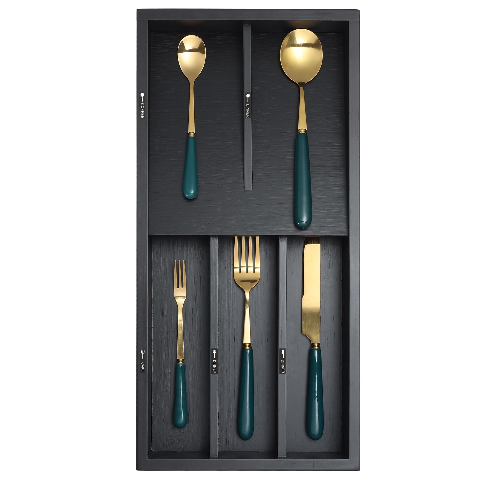 Amazon.com - Bamboo Silverware Drawer Organizer with Labels,Kitchen ...