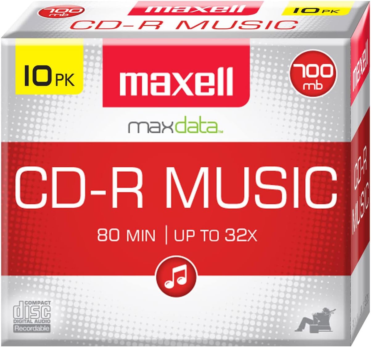 Amazon.com: Maxell – 648205, Polycarbonate Substrate CD-R Disc - High-Quality Media for Data ...