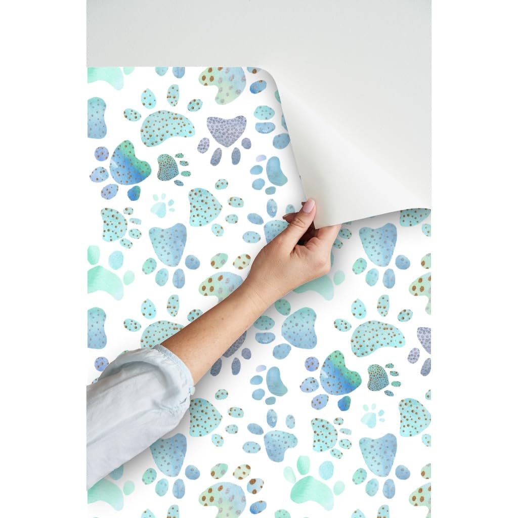 Blue Paw Print Wallpaper
