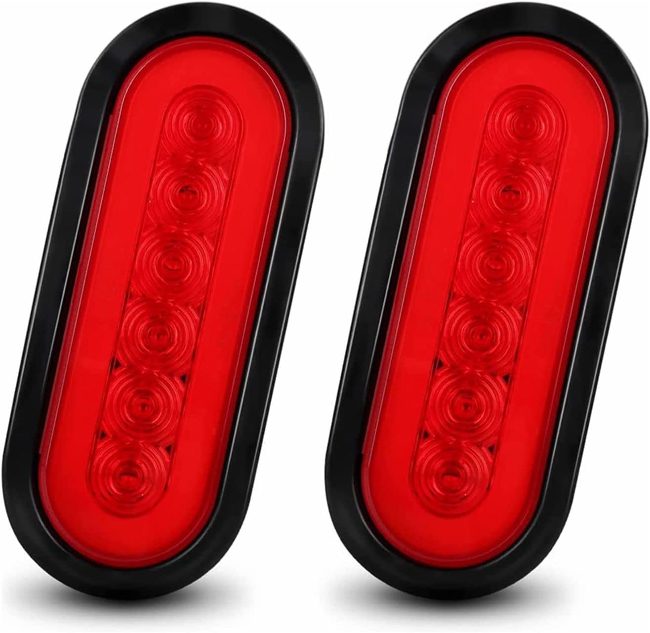 Amazon.com: IGLDIPUO 6 Inch Oval Red LED Trailer Tail Lights, Stop ...